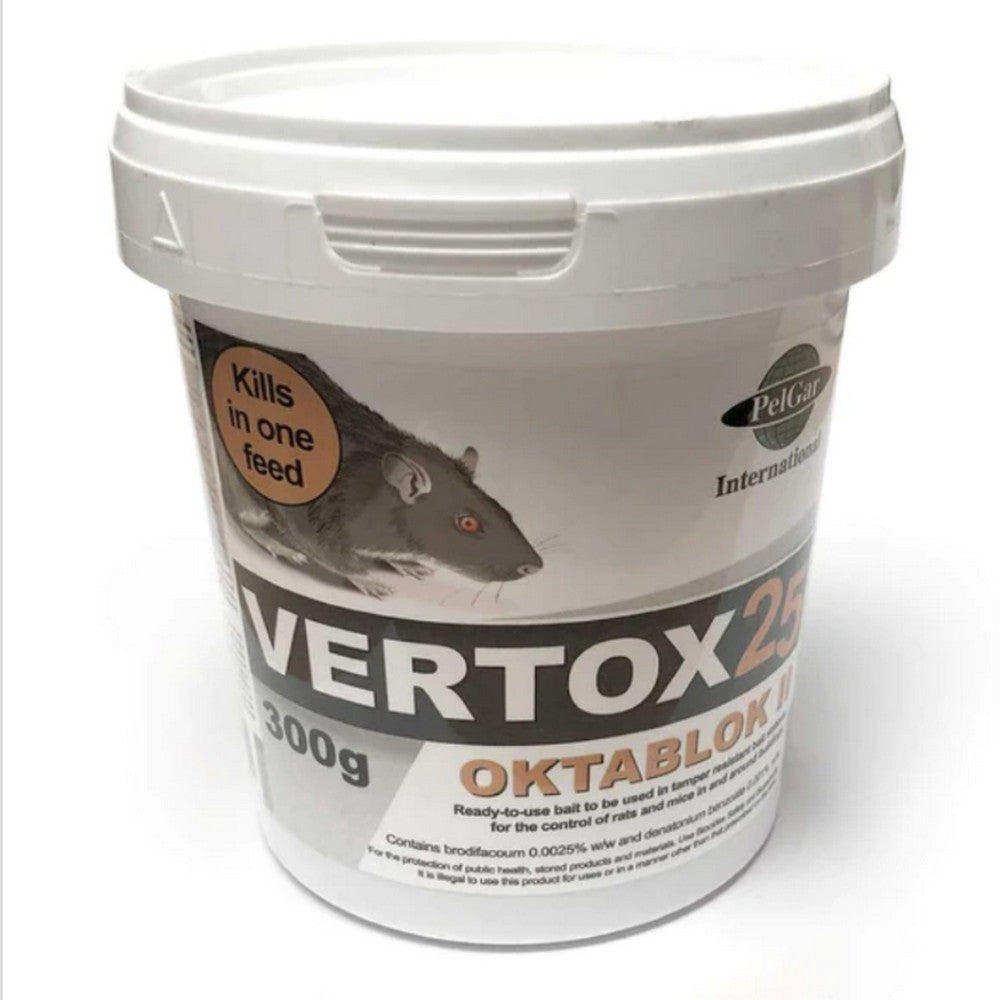 300g Tub Vertox Rat Bait (wax Block Rats/ Mice ) ~ – Inishowen Co-Op