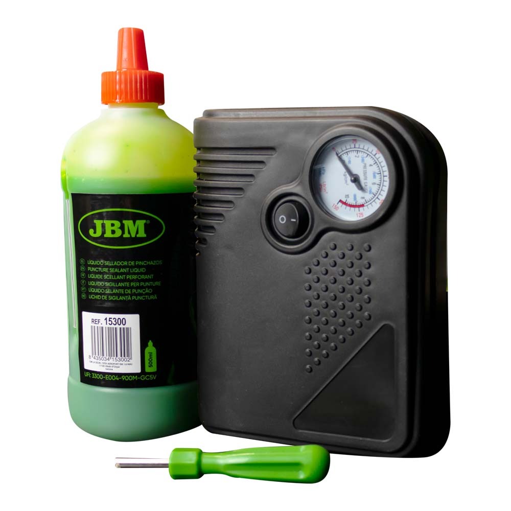 JBM PUNCTURE SEALANT KIT, LIQUID & COMPRESSOR – Inishowen Co-Op