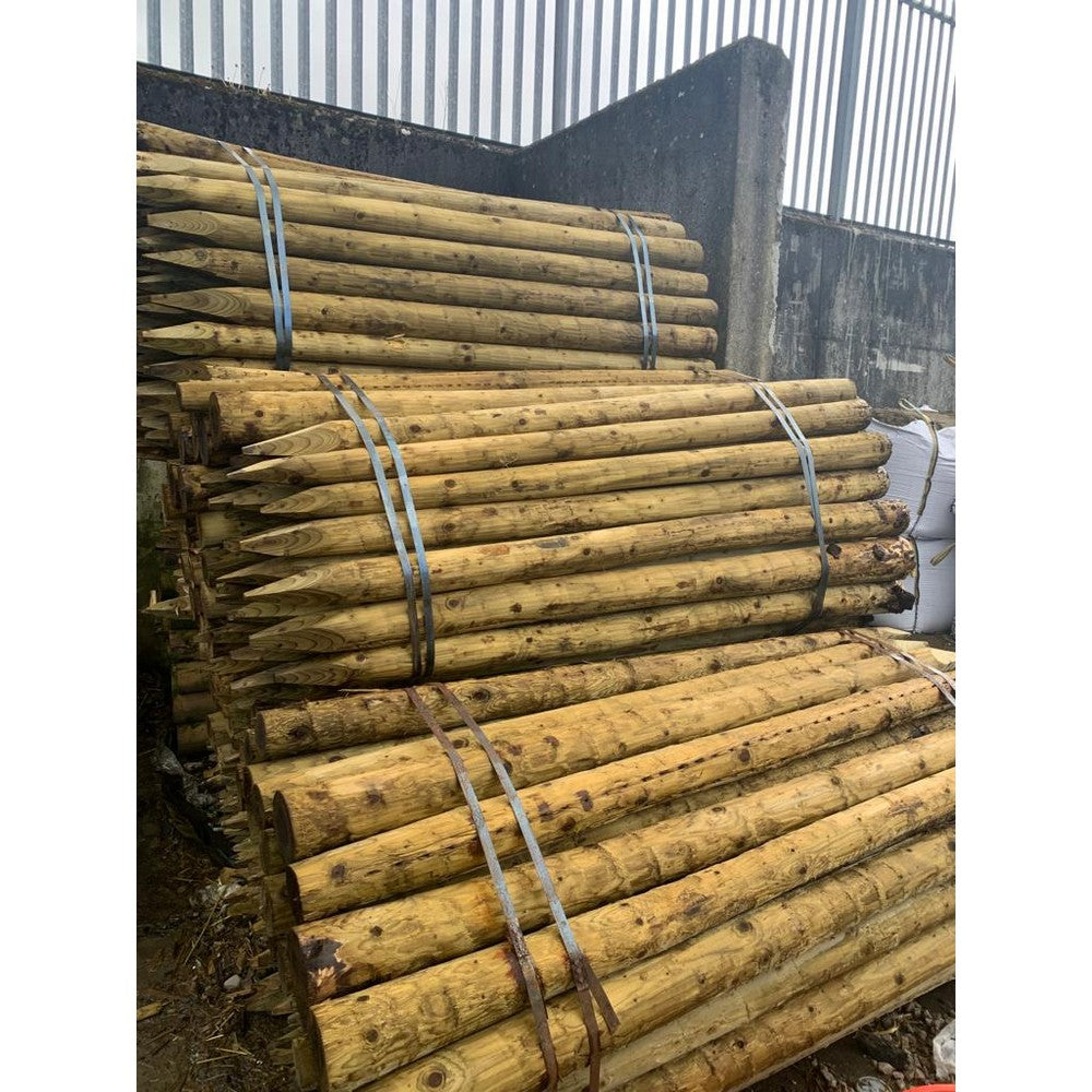 6Ft Round Heavy Post (Rough Finish)Treated (80 per bale) – Inishowen Co-Op